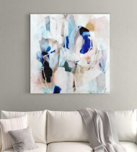 Softly Cerulean - Large Abstract Art – Canvas Wall Art